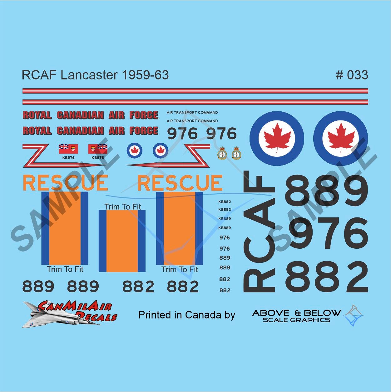 033 - Avro Lancaster B Mk. X - RCAF+3 SAR Markings (1961) | Above ...