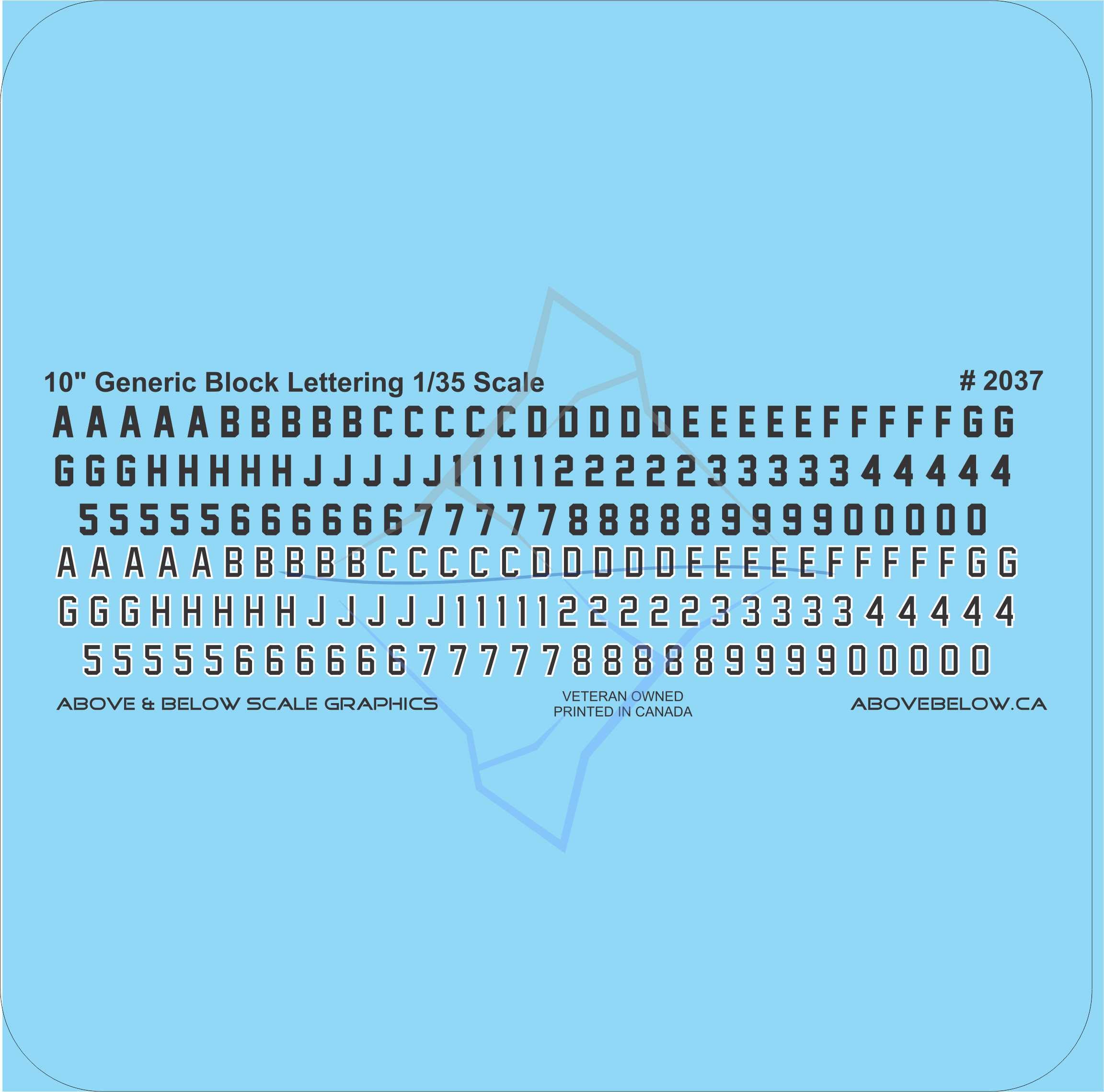 2037 - 10" Block Lettering 1/35 | Above & Below Graphics